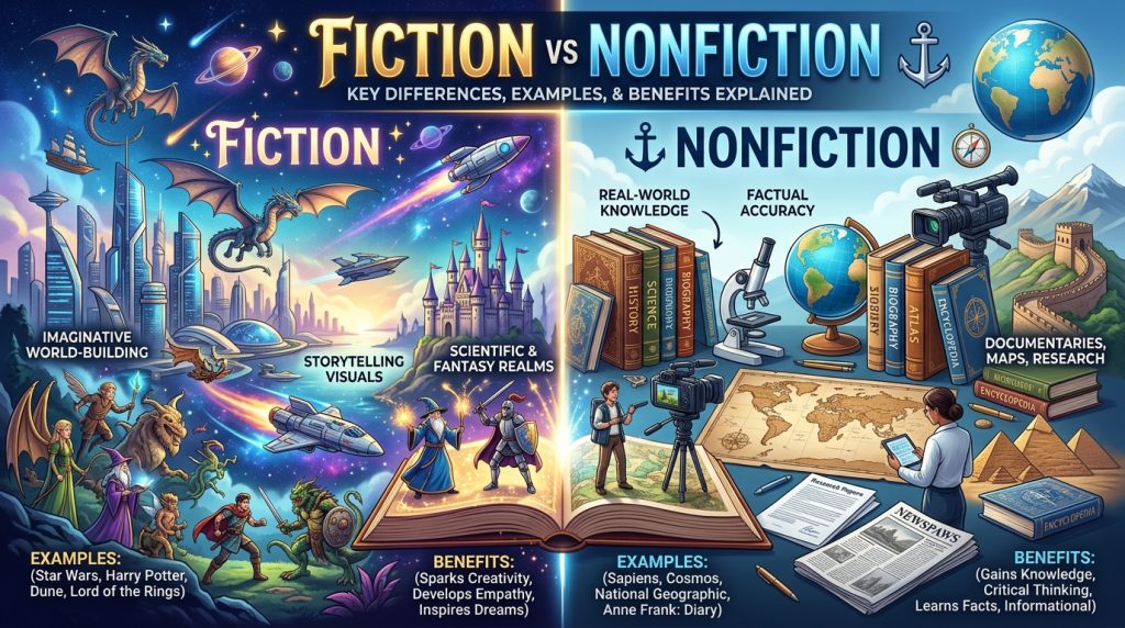 Fiction vs Nonfiction: Key Differences, Examples, and Benefits Explained